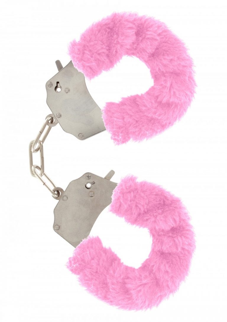 Pink Furry Metal Handcuffs - SexshopCY